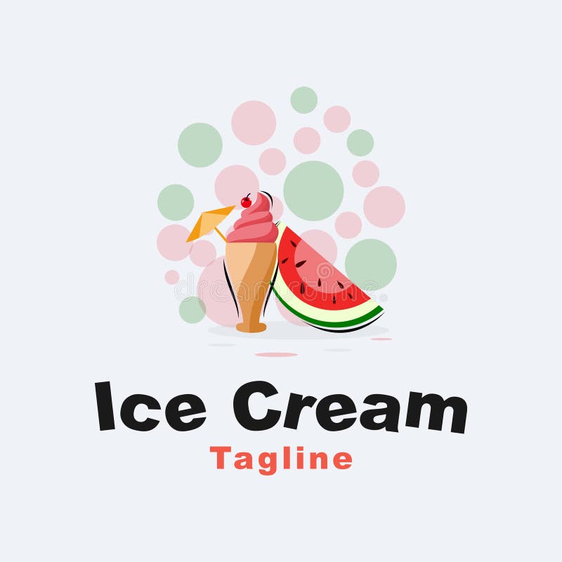 Watermelon Ice Cream Logo Design Stock Illustration - Illustration of ...