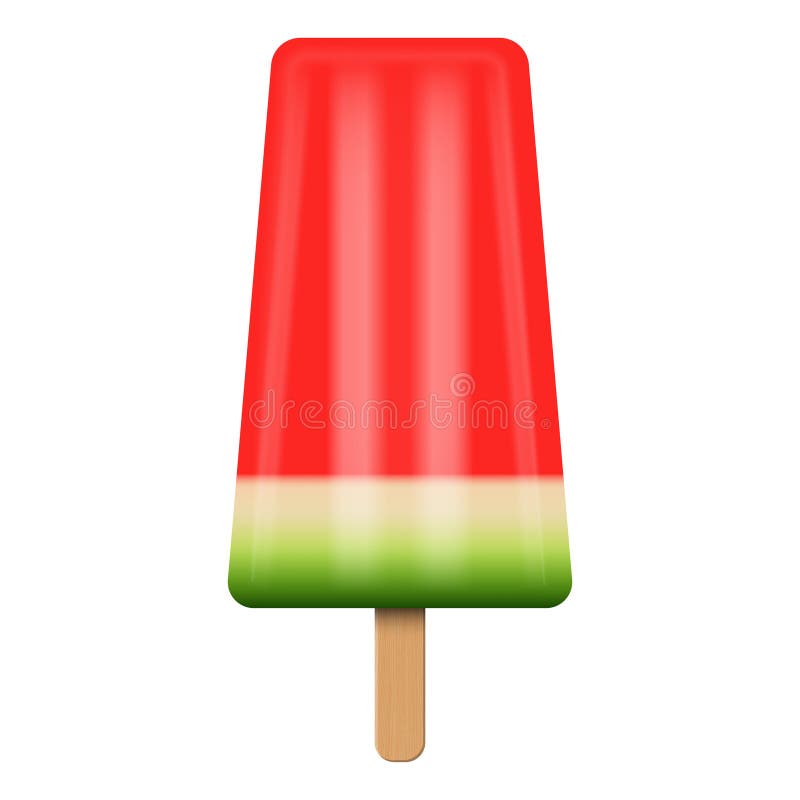Watermelon Ice Cream, Vector Illustration Stock Vector - Illustration ...
