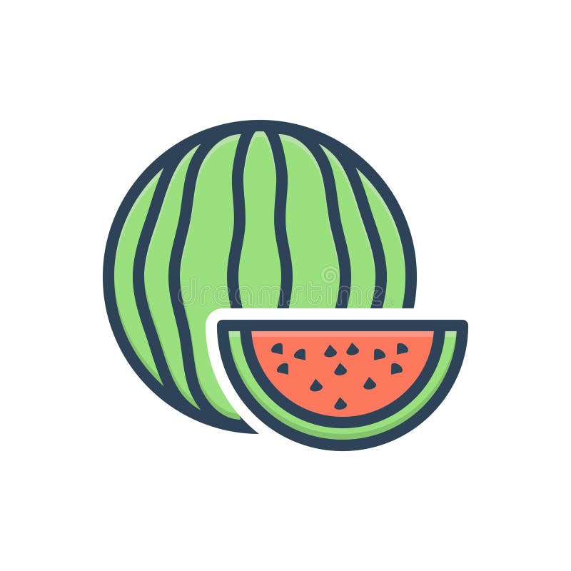 Color Illustration Icon for Watermelon, Citrullus and Healthy Stock ...