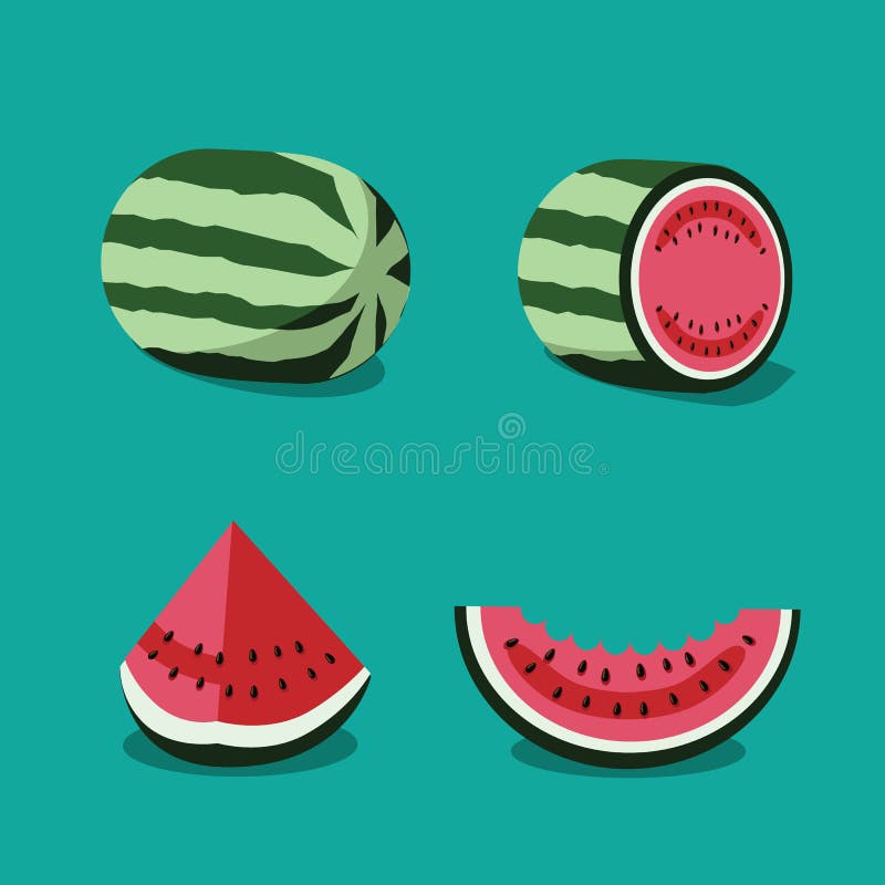 Watermelon Icon Collection. Stock Vector - Illustration of food ...
