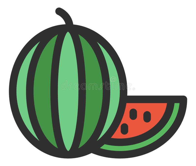 Watermelon Icon Vector Isolated on White Background, Watermelon Sign ...