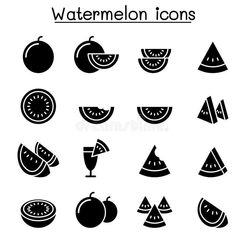 Watermelon icon set stock vector. Illustration of seed - 137177014