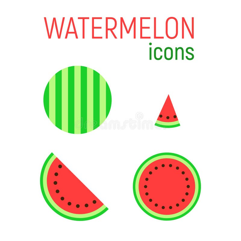 Watermelon icons set stock illustration. Illustration of print - 96064366