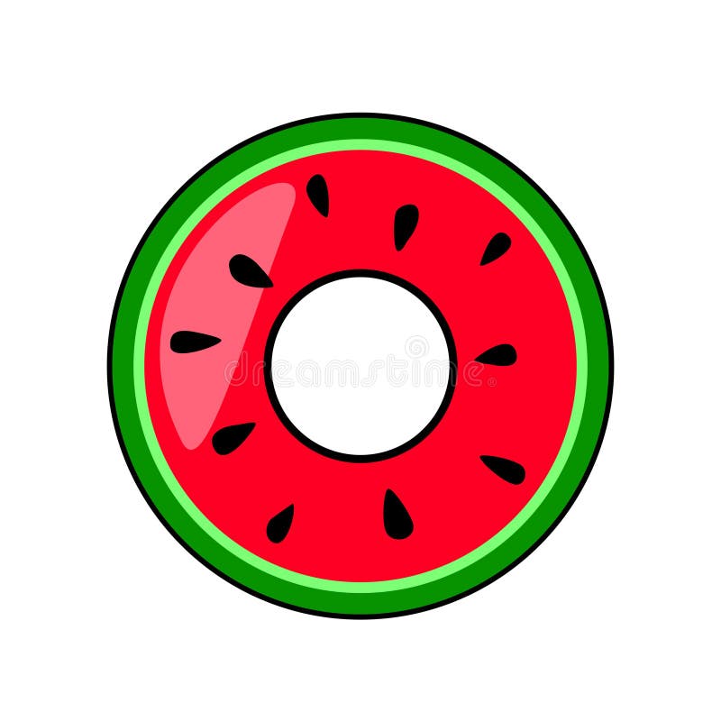 Watermelon Inflatable Ring for Swimming Pool or Beach, Vector Stock ...