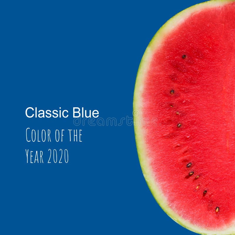 Watermelon Isolated on a 2020 Modern Trendy Blue Background Editorial ...