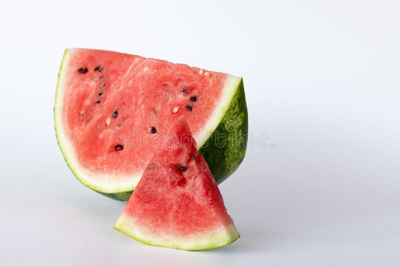 Watermelon Isolated on White Background, Side View Stock Image - Image ...