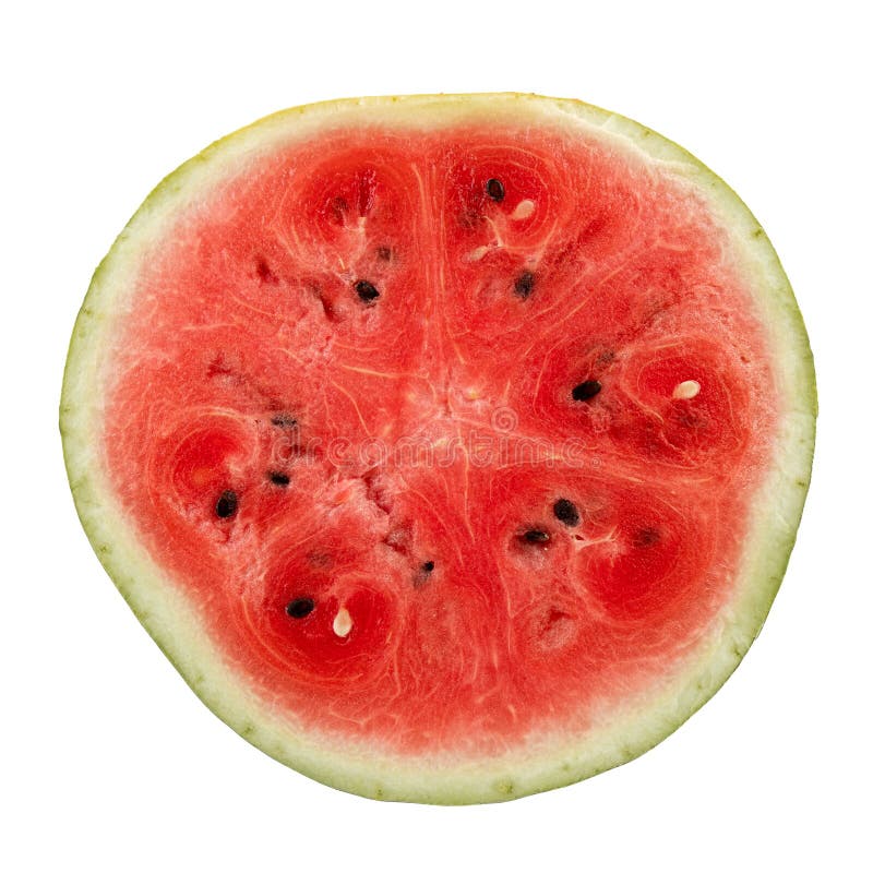 Watermelon Isolated on White Background, Top View Stock Image - Image ...