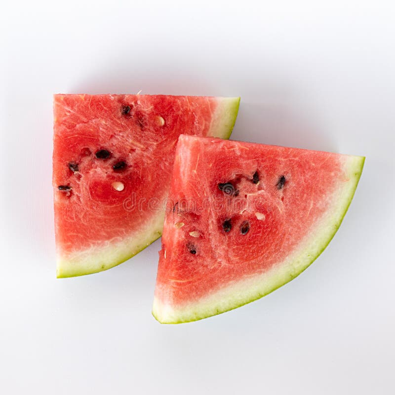 Watermelon Isolated on White Background, Top View Stock Photo - Image ...