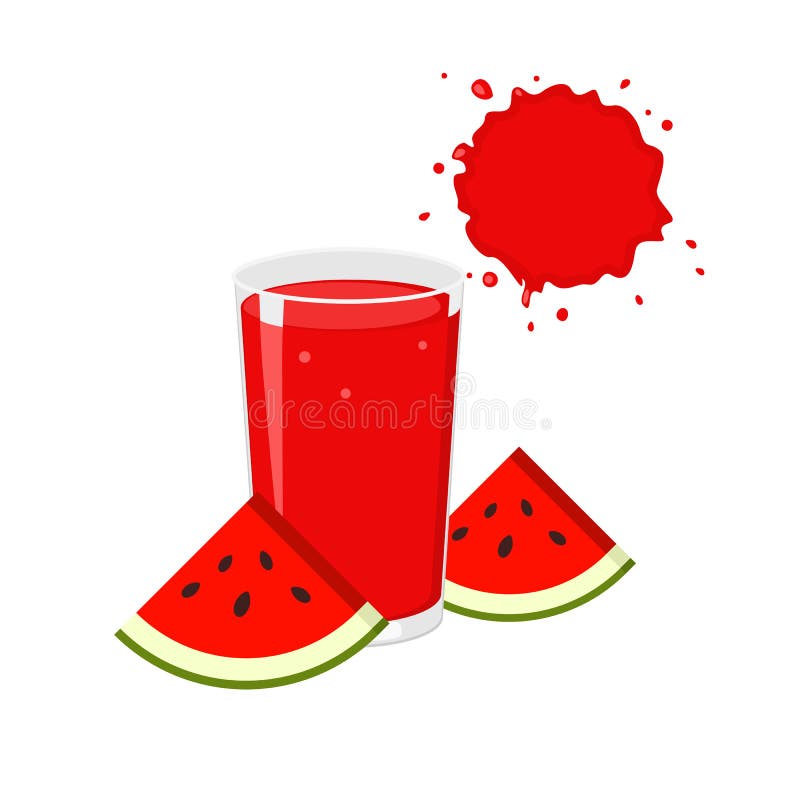 Watermelon Juice and Slices. Stock Vector - Illustration of circle ...