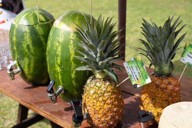 Watermelon Juice through the Tap.Watermelon Keg: Stock Image - Image of ...