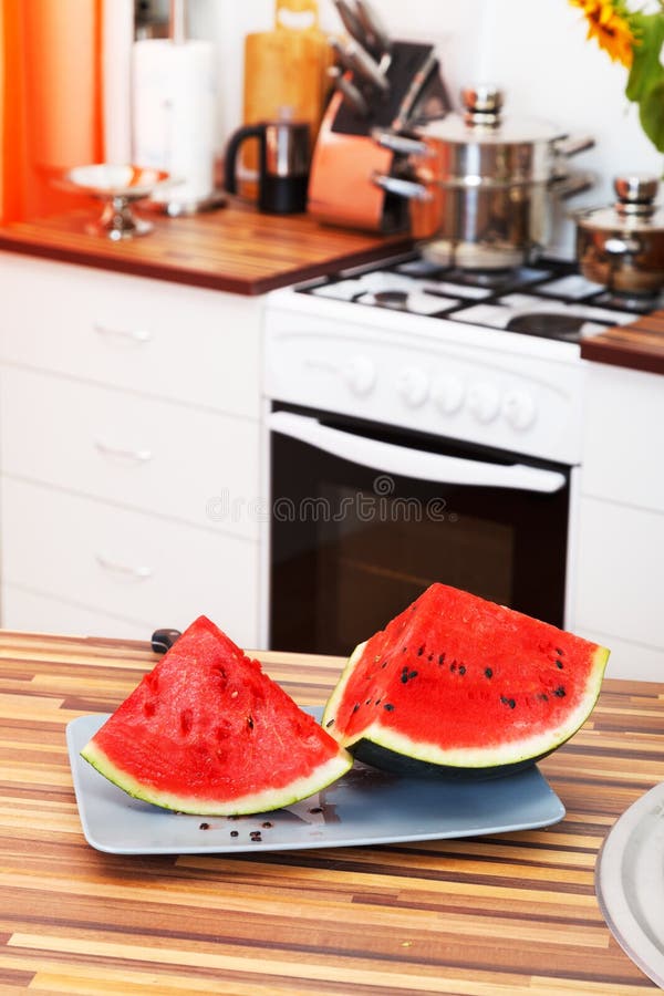 Watermelon in the kitchen stock image. Image of nutrition - 29531555