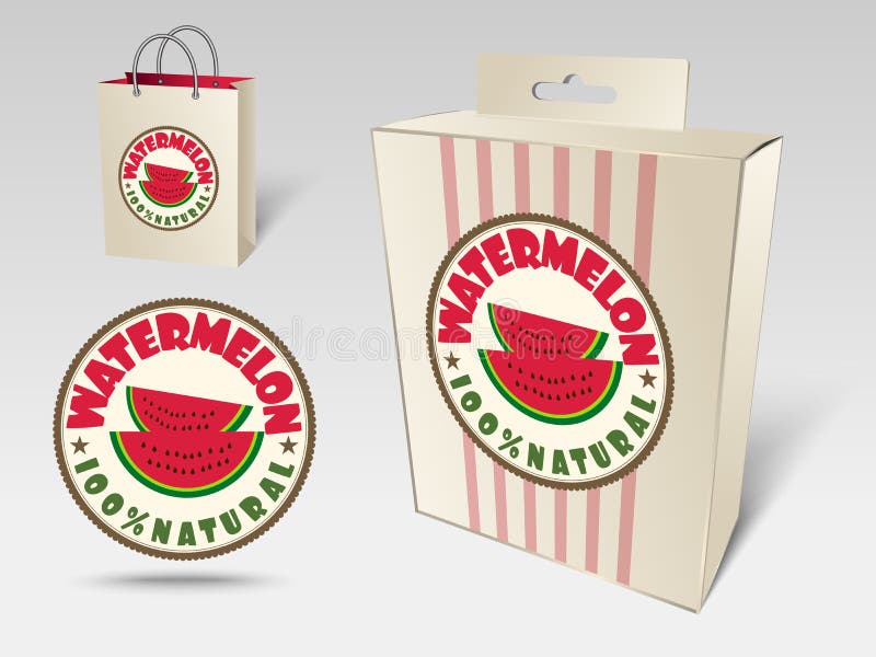 Watermelon Juice Advertising Package Design Stock Vector - Illustration ...