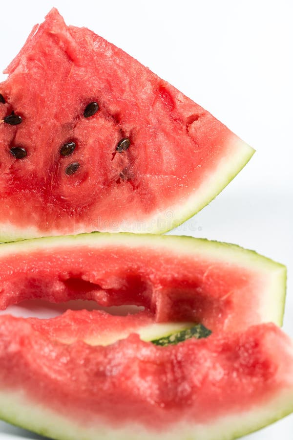 Watermelon Leftovers Above White Background Stock Photo - Image of ...