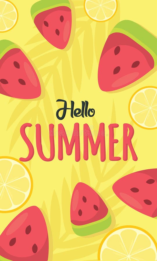 Watermelon and Lemon Design. Vector Stock Vector - Illustration of ...