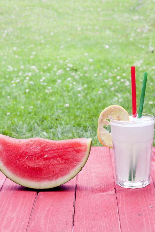 Watermelon and lemonade stock image. Image of nature - 55939741
