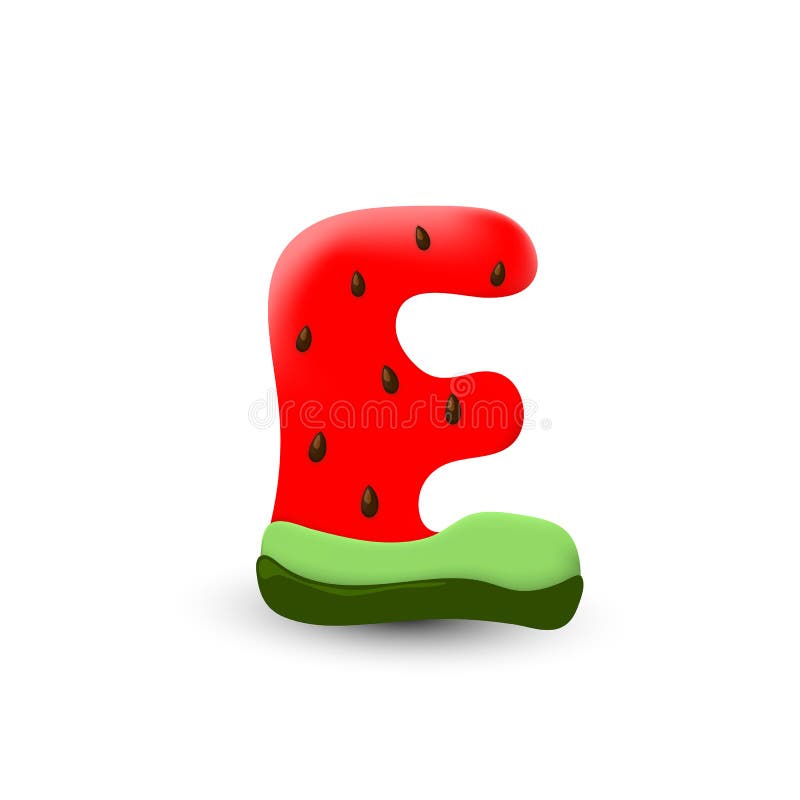Watermelon Alphabet Sign on the White Background - Vector Illustratiion ...
