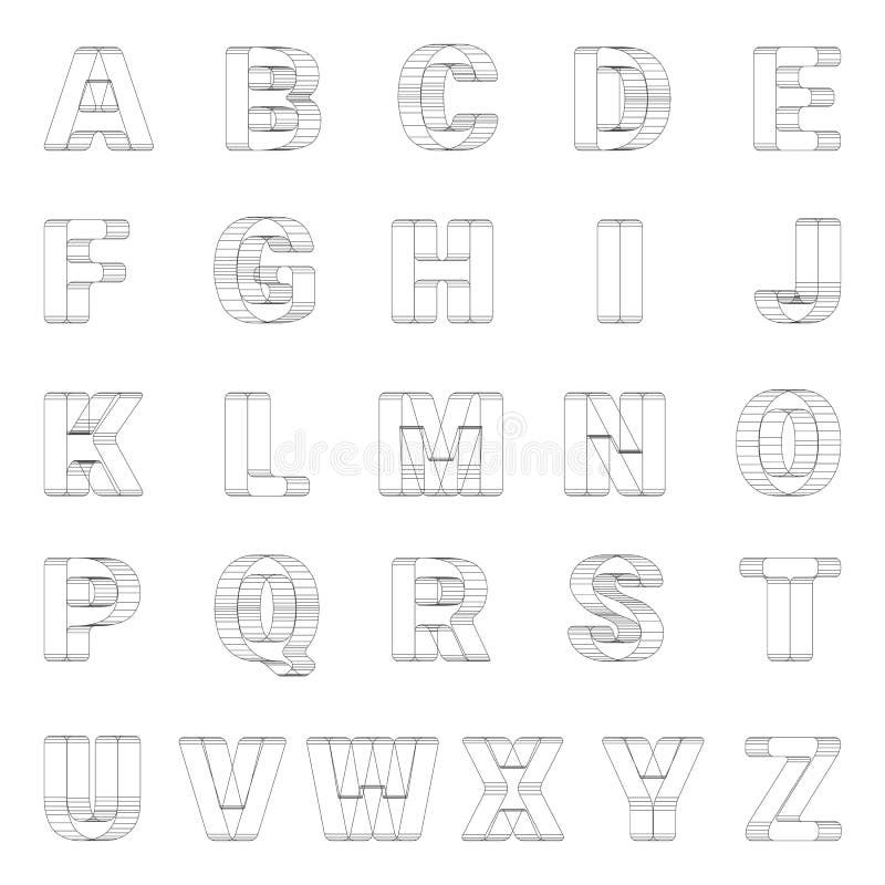 Wireframe Letters Stock Illustrations – 1,048 Wireframe Letters Stock ...