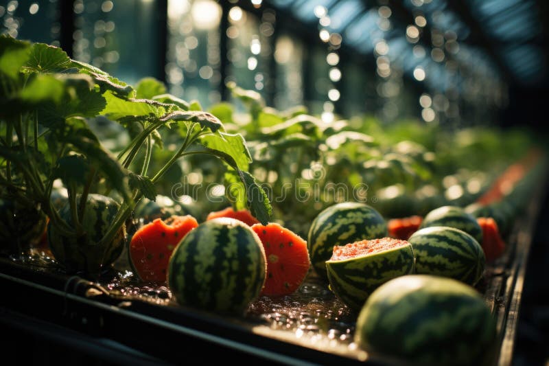 Watermelon lines in a gr stock illustration. Illustration of fruits ...