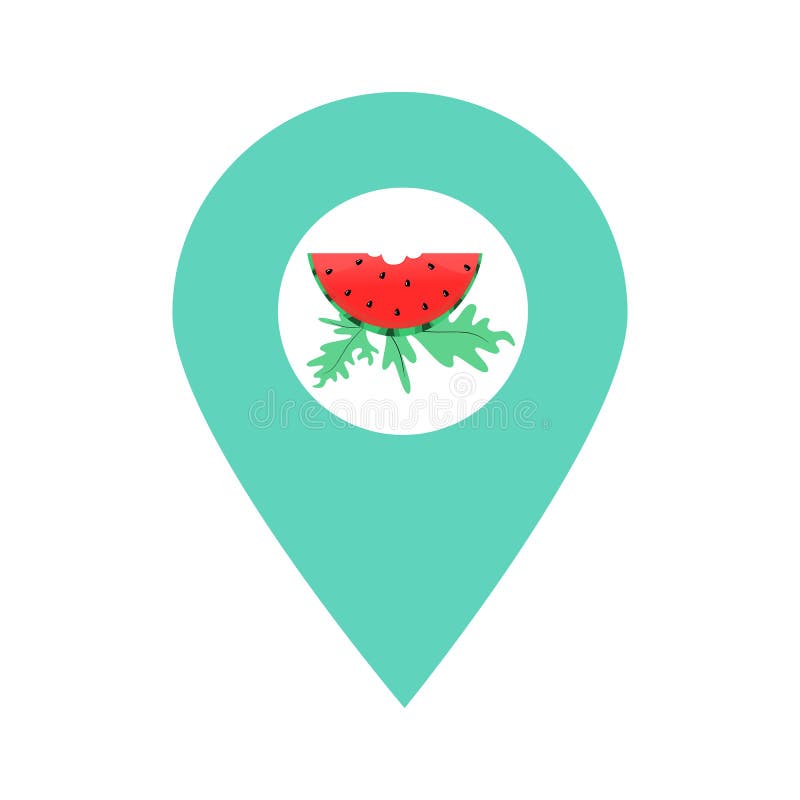 Watermelon Location Map Pin Pointer Icon. Element of Map Point for Mobile Concept and Web Apps ...