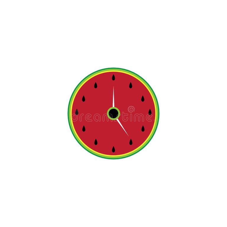 Watermelon Logo Icon Wall Clock Vector Illustration Design Stock Vector ...