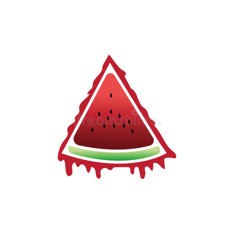 Watermelon Logo Illustration Melting Vector Design Stock Vector ...