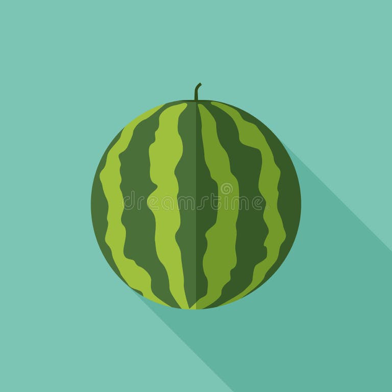 Watermelon with Long Shadow Stock Vector - Illustration of natural ...