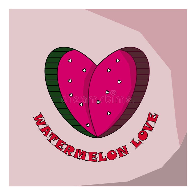 Watermelon love summer stock illustration. Illustration of pastel ...