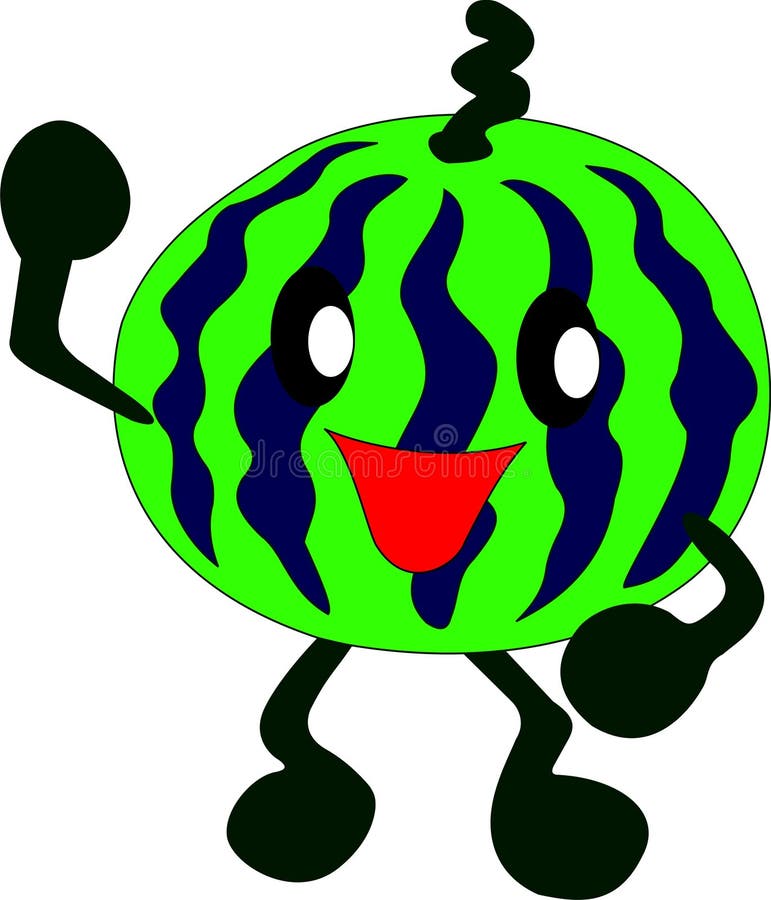 Watermelon man stock vector. Illustration of green, clip - 6497549