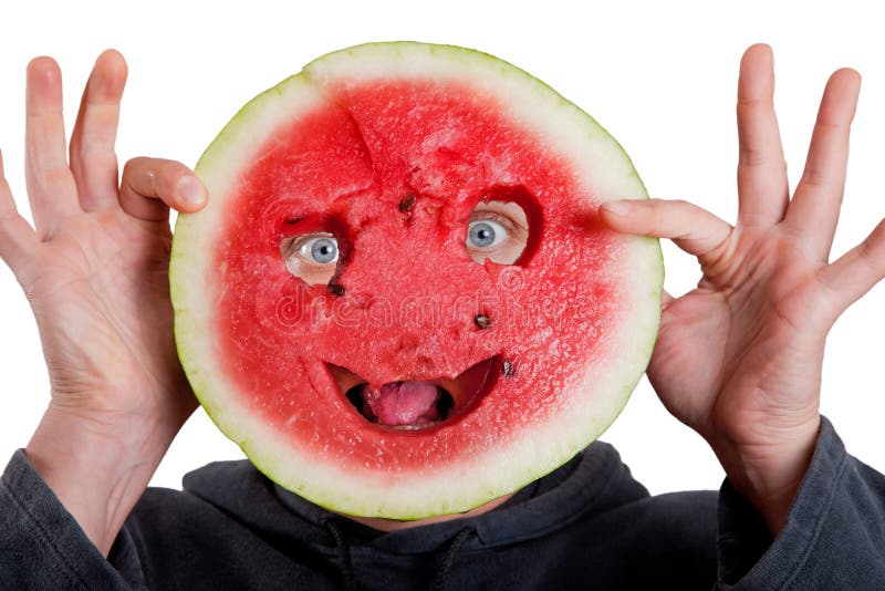 Watermelon Mask and Human Eyes for Helloween Stock Image - Image of ...