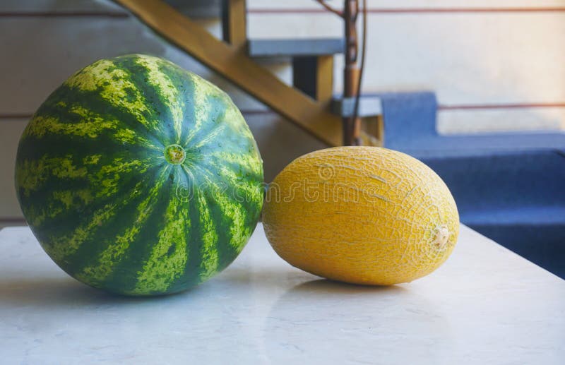 Watermelon with melon stock photo. Image of melon, orange - 259806096