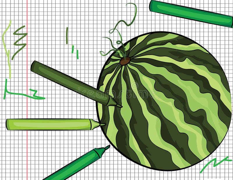 Watermelon Painted on Papper Illustration Stock Illustration ...