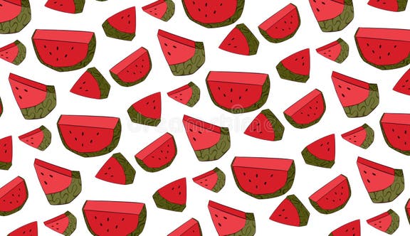 Cute watermelon pattern stock illustration. Illustration of healthy ...