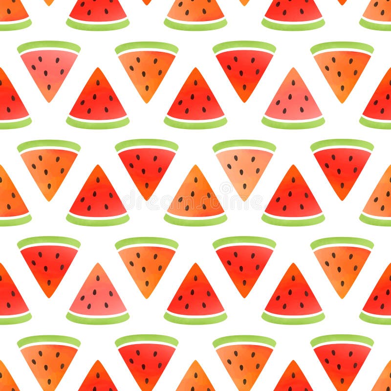 Watermelon Pattern. Vector Illustration. Stock Vector - Illustration of ...