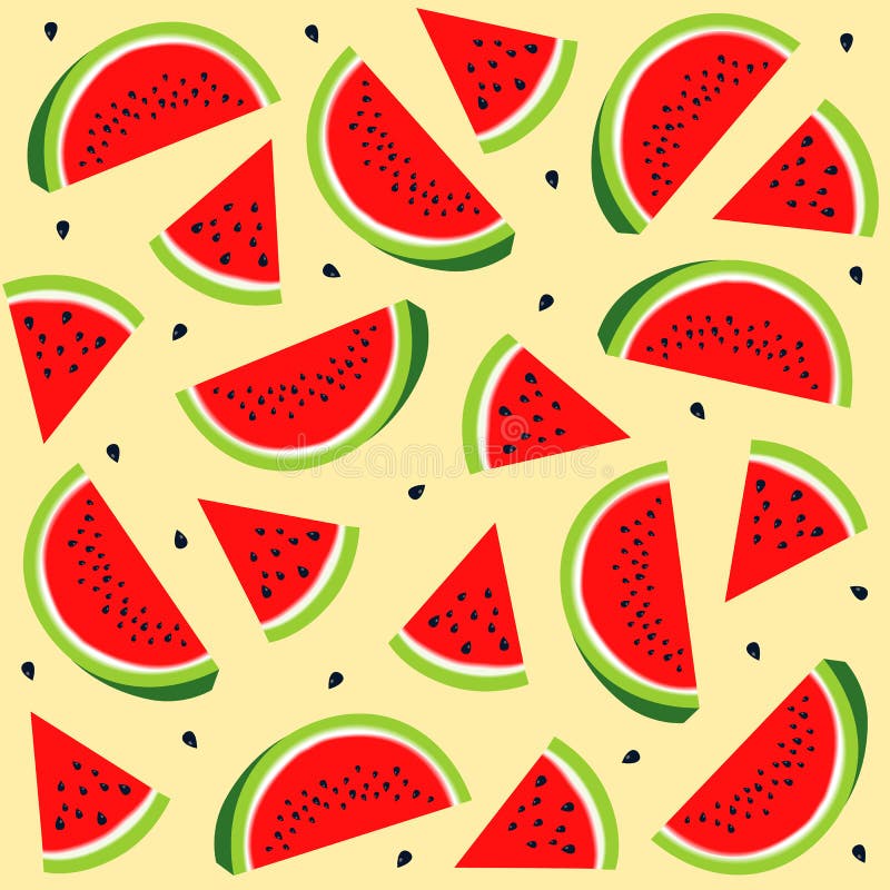 Watermelon Pattern. Vector Illustration Stock Vector - Illustration of ...