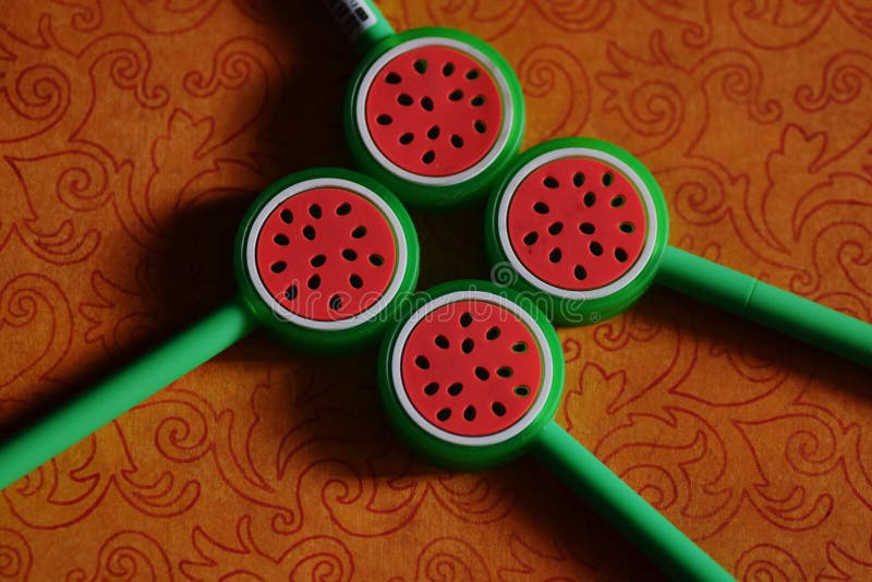 Watermelon pen stock photo. Image of pencil, creation - 91533080