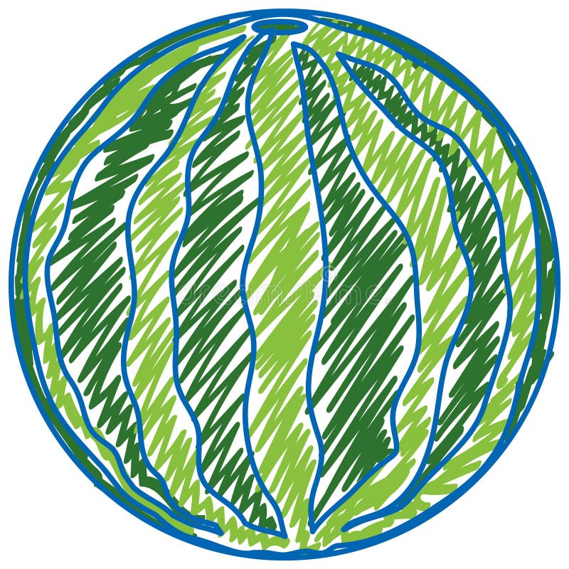 Watermelon in Pencil Colour Sketch Simple Style Stock Vector ...