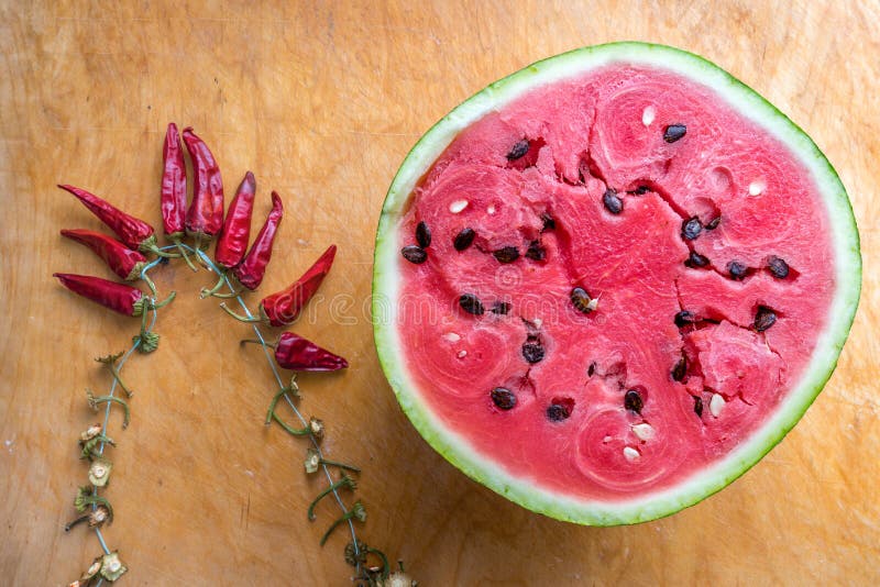 Watermelon and peppers stock photo. Image of fresh, natural - 60132180