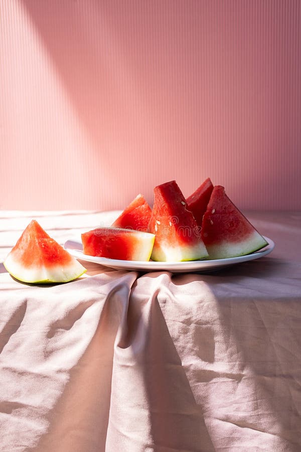 Watermelon Pieces. Summery Still Life Stock Photo - Image of focus ...
