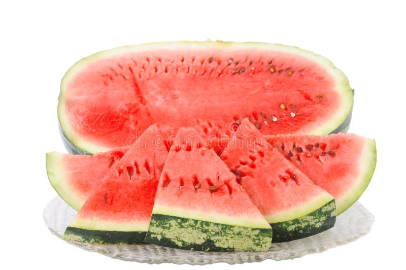 Watermelon on plate stock image. Image of ripe, peel - 10328507