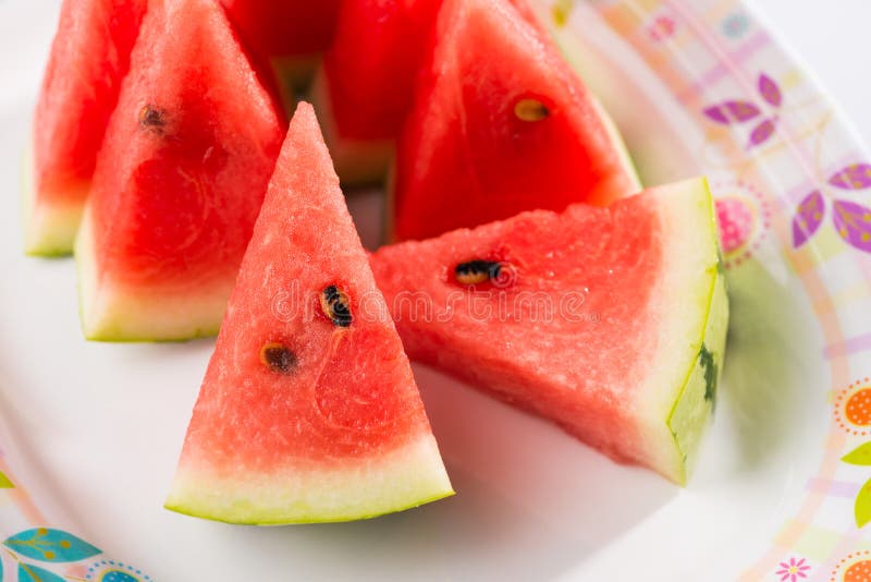 Watermelon on a plate stock photo. Image of peel, natural - 75221430