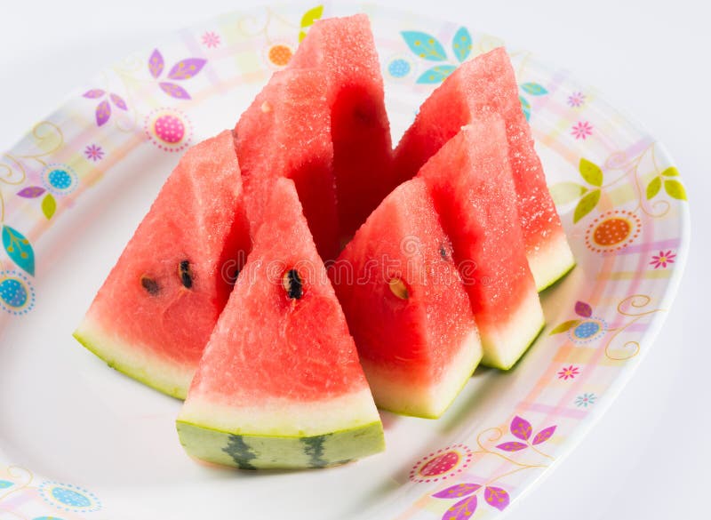 Watermelon on a plate stock photo. Image of healthy, diet - 75221458