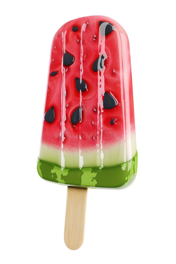 Watermelon Popsicle Ice Cream Isolated on Transparent Stock ...