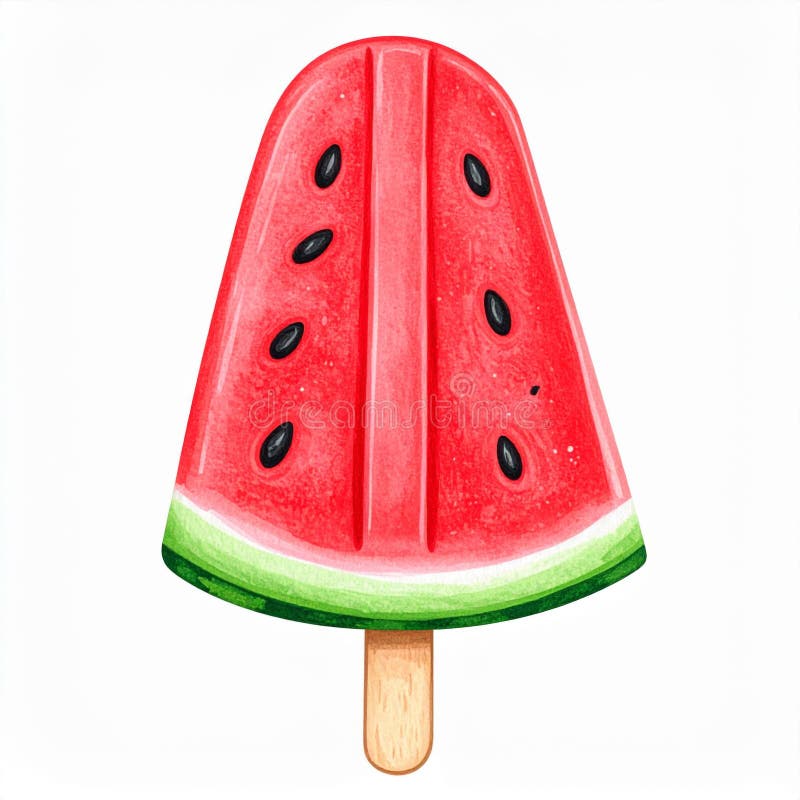 Watermelon Popsicle Illustration Stock Illustration - Illustration of ...