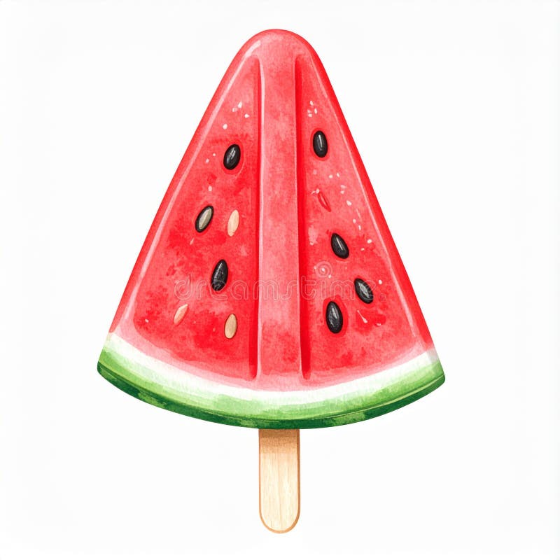 Watermelon Popsicle Illustration on White Background Stock Illustration ...