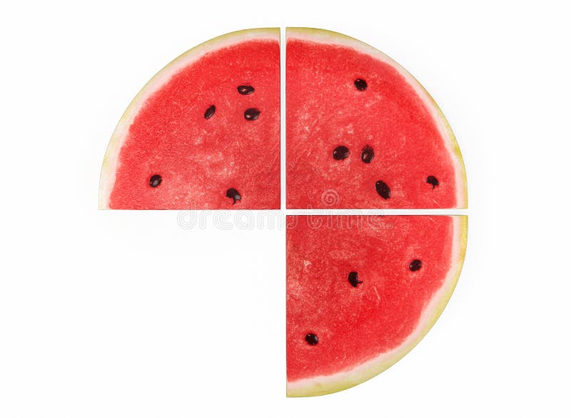 Watermelon Quarters on a White Background 3d-rendering Stock ...