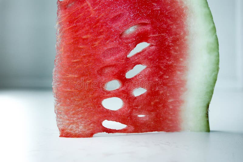 Watermelon. a Red Slice with a Greenish Stock Photo - Image of isolated ...