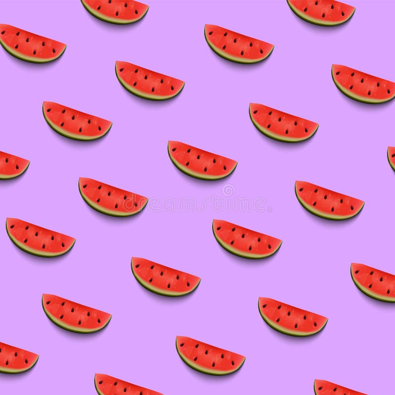Watermelon Red Slices. Vector Illustration. Seamless Pattern Stock ...