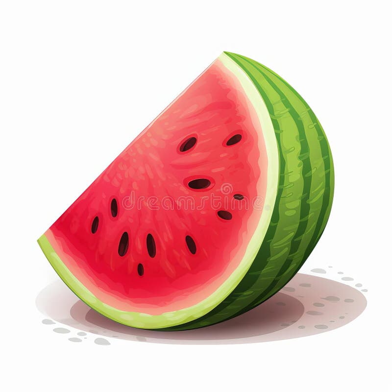 High-quality Vector Image of Watermelon on White Background Stock ...
