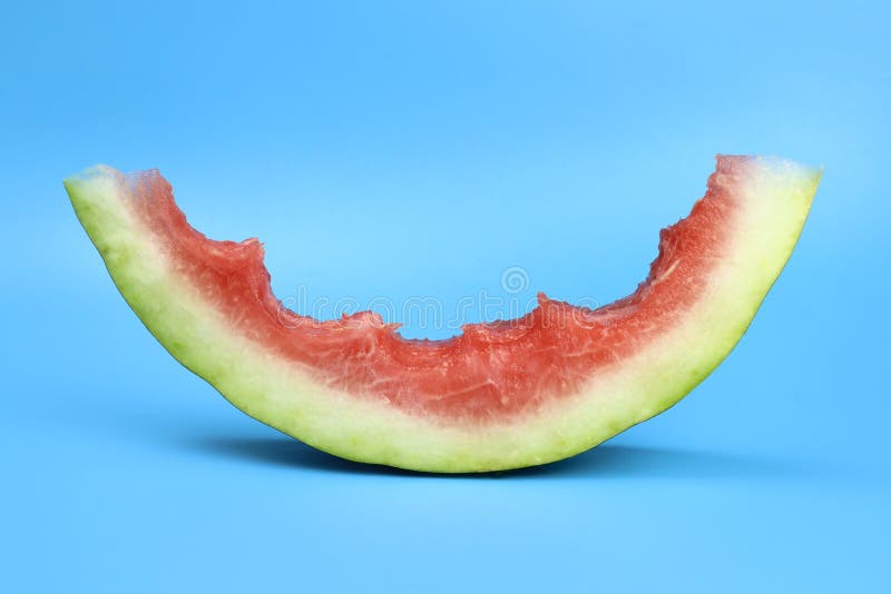 Watermelon Rind on a Blue Background Stock Photo - Image of foodstuff ...