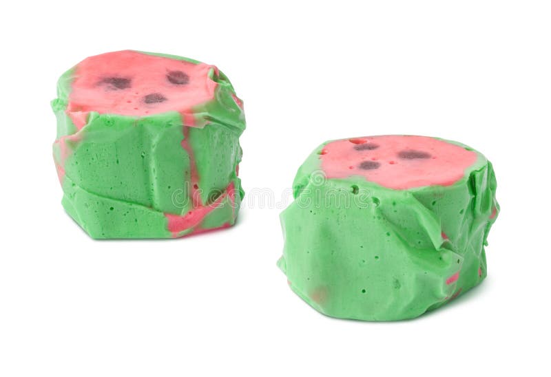 Watermelon Salt Water Taffy Isolated Stock Photo - Image of shot, candy ...